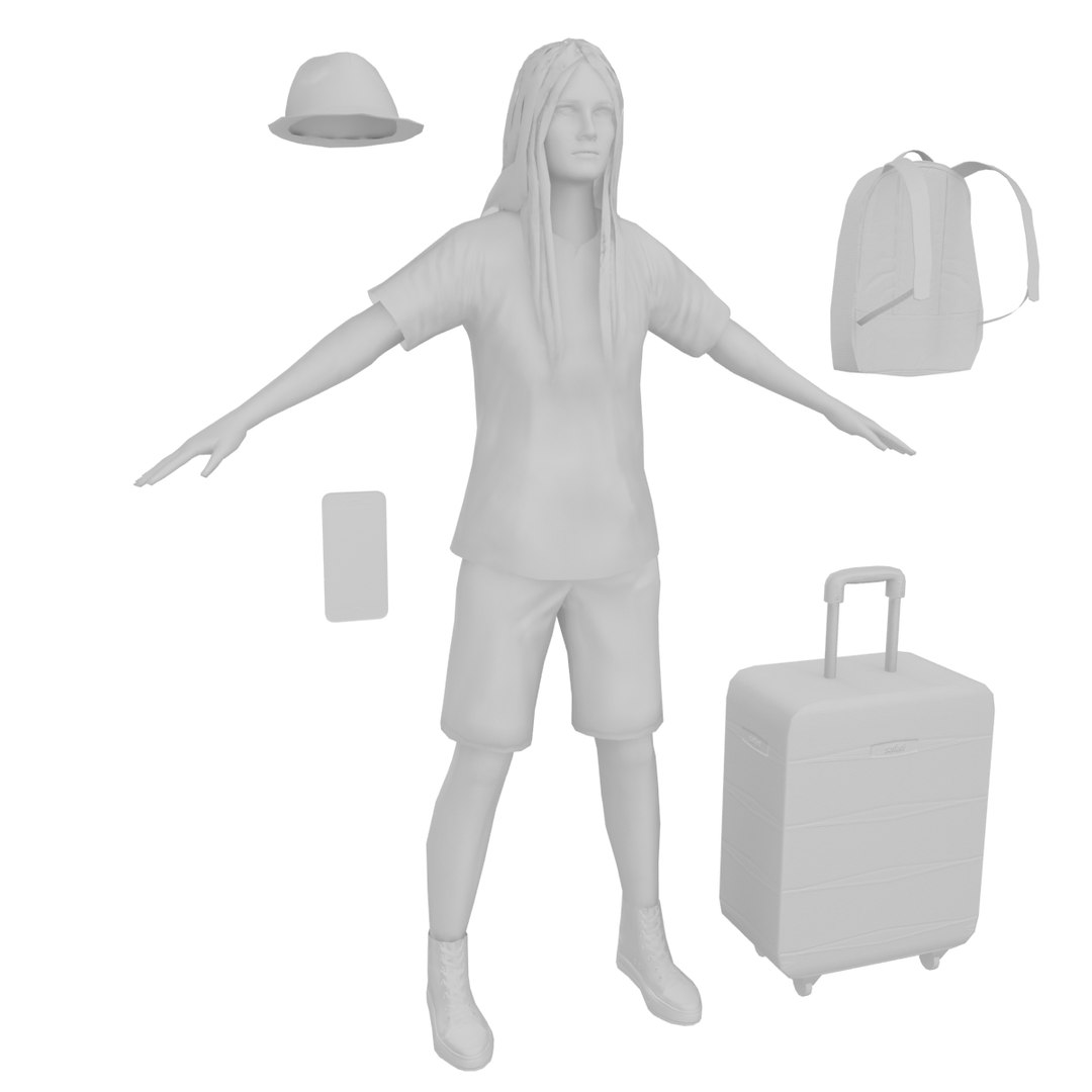 Female Tourist 3D Model - TurboSquid 1295688
