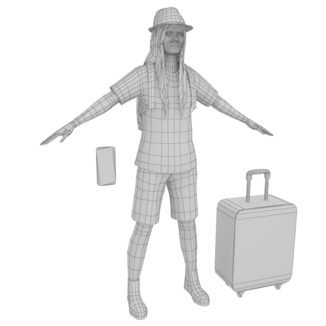 Female Tourist 3D Model - TurboSquid 1295688