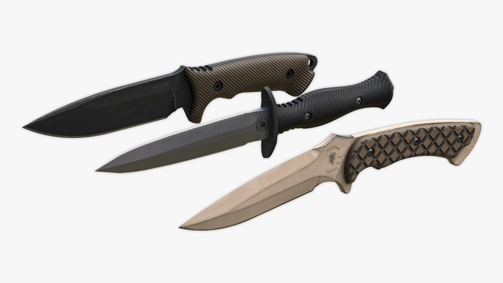 Knife Pack Combat - AAA PBR 3D Model - TurboSquid 2287422