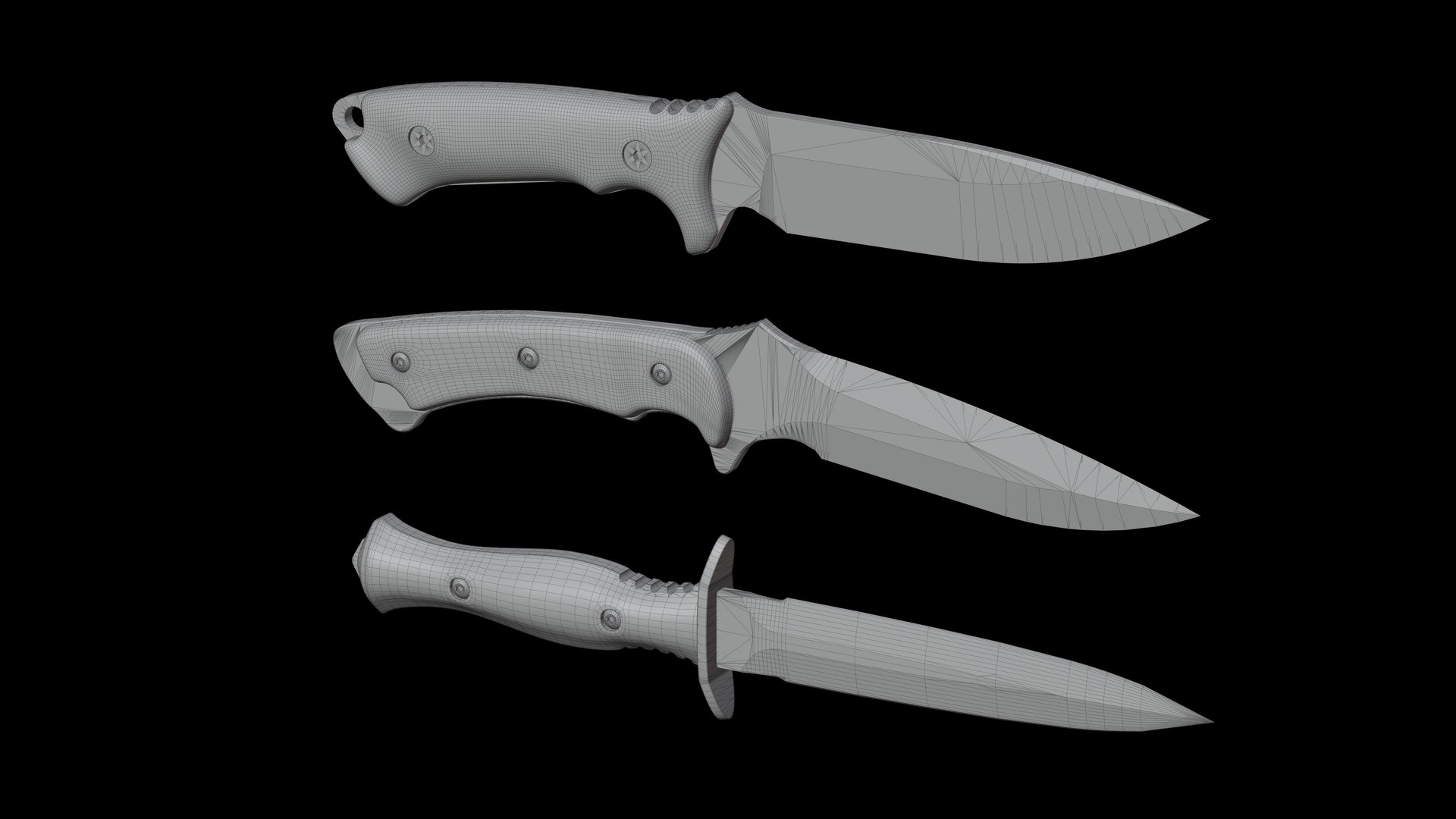 Knife Pack Combat - AAA PBR 3D Model - TurboSquid 2287422