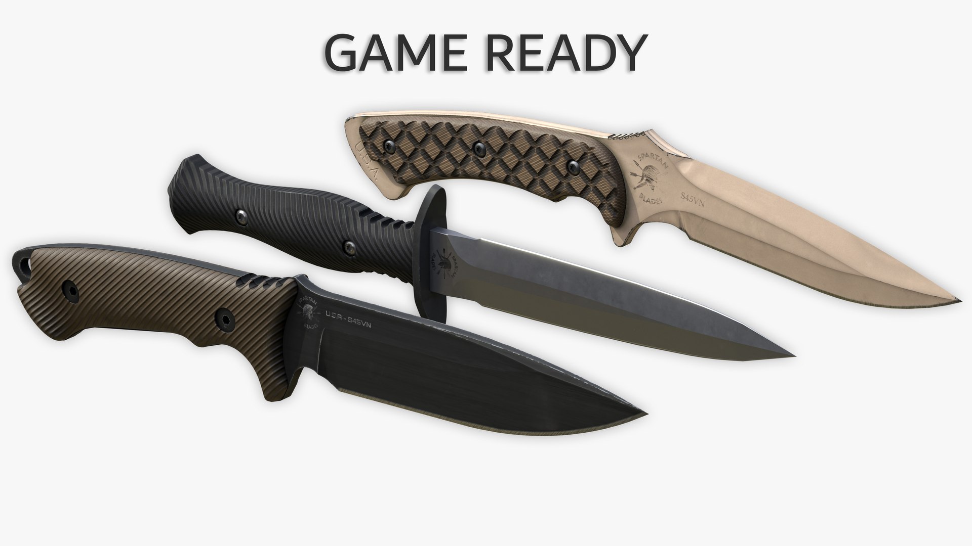 Knife Pack Combat - AAA PBR 3D Model - TurboSquid 2287422