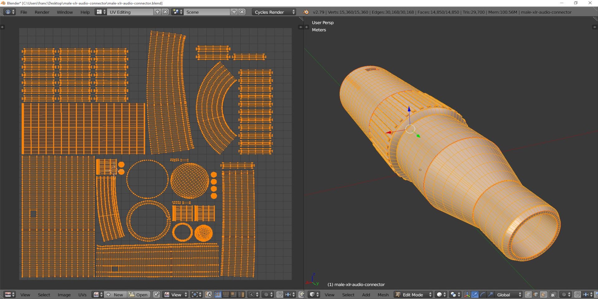 Male XLR Audio Connector 3D Model - TurboSquid 1813725