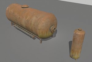 3d set rusty boats