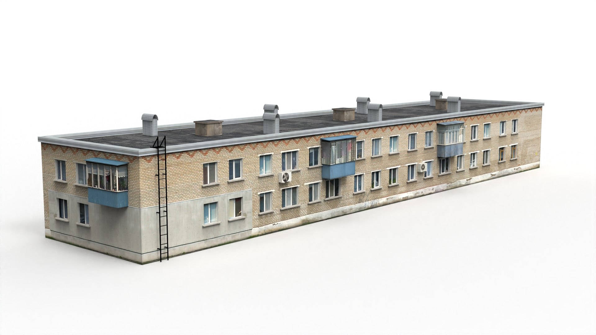 Soviet Residential Two-story House 3D Model - TurboSquid 1819770