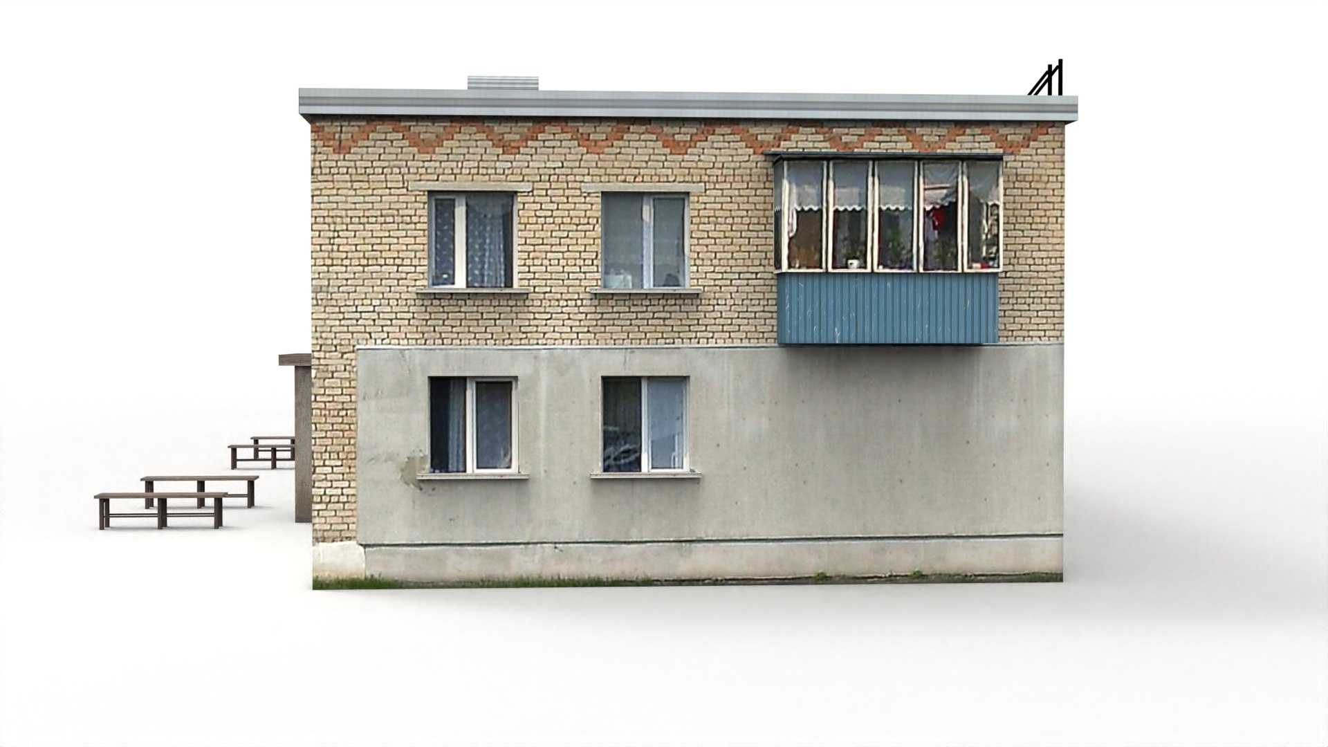 Soviet Residential Two-story House 3D Model - TurboSquid 1819770