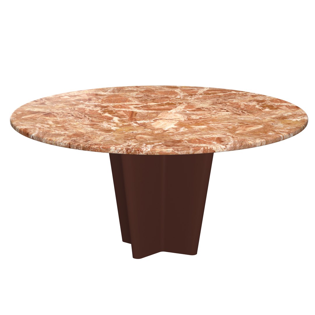 Dining table red round marble 3D - TurboSquid 2156233