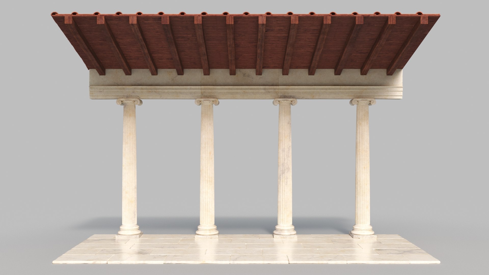 Classic Ionic Portico 3D Model - TurboSquid 1917158