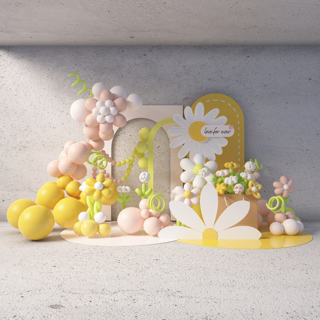 3D Balloon Party - TurboSquid 2159389