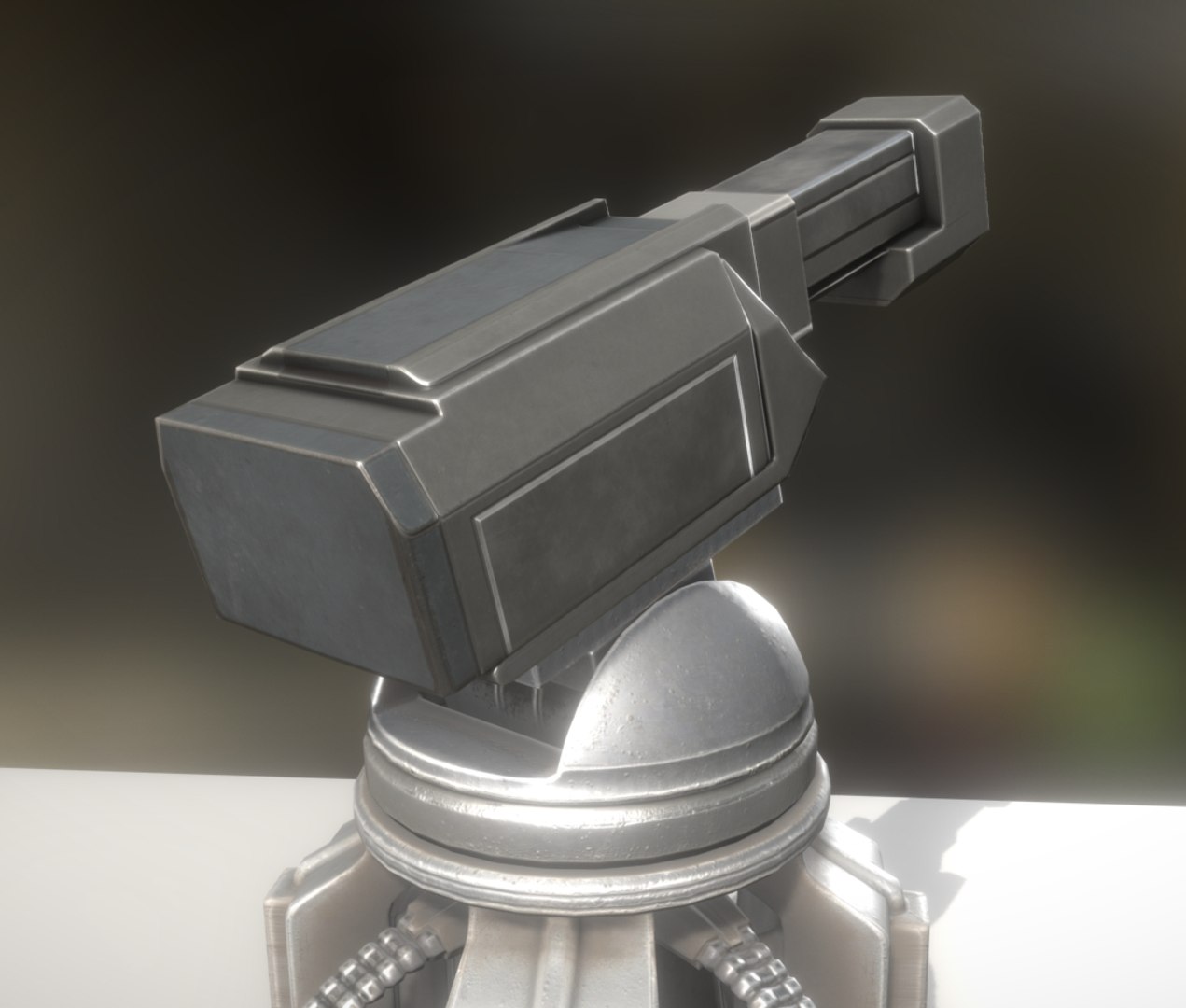 Heavy Gun Tower Animation 3d Model
