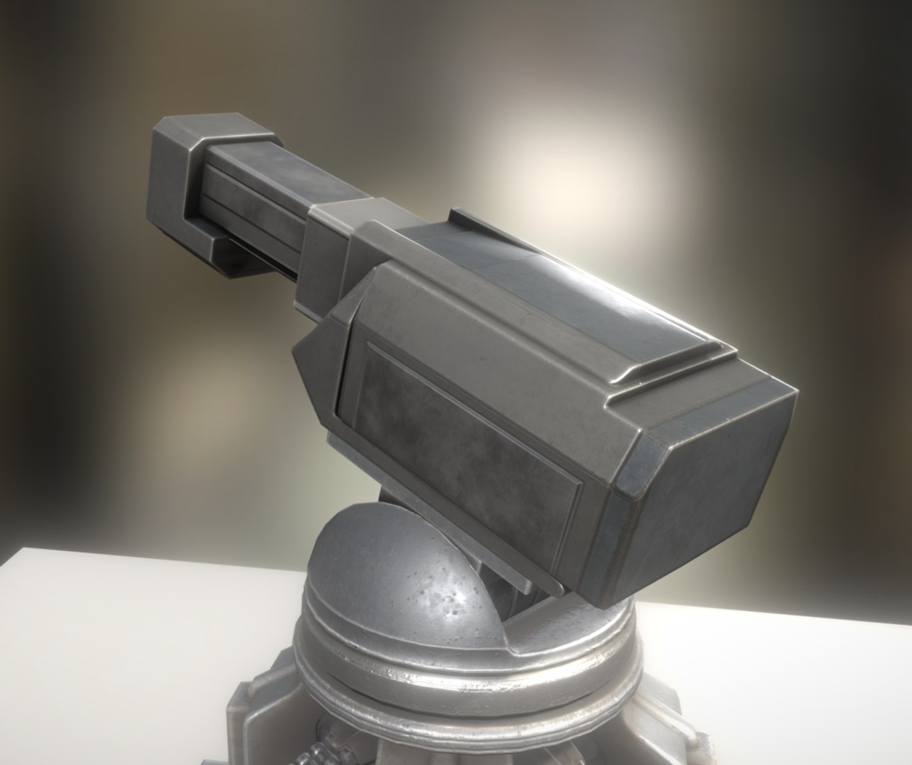 Heavy Gun Tower Animation 3d Model