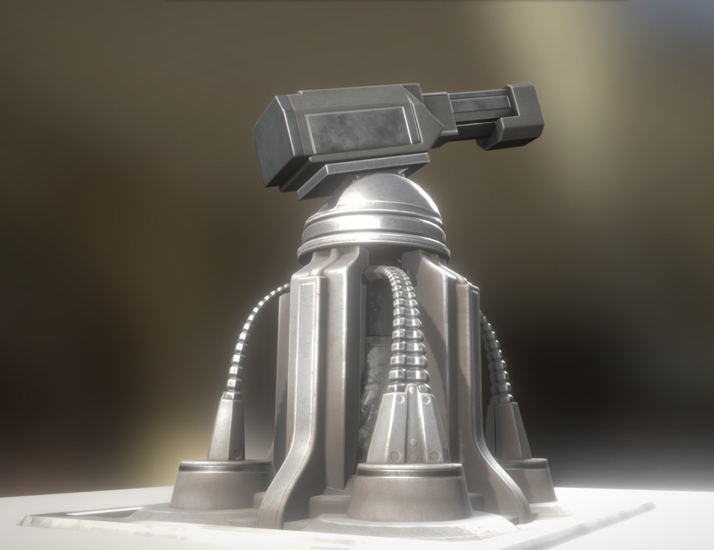 Heavy Gun Tower Animation 3d Model