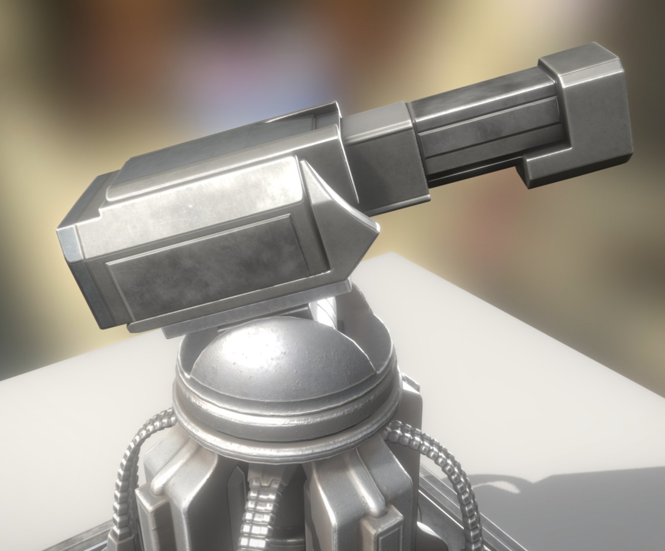 Heavy Gun Tower Animation 3d Model