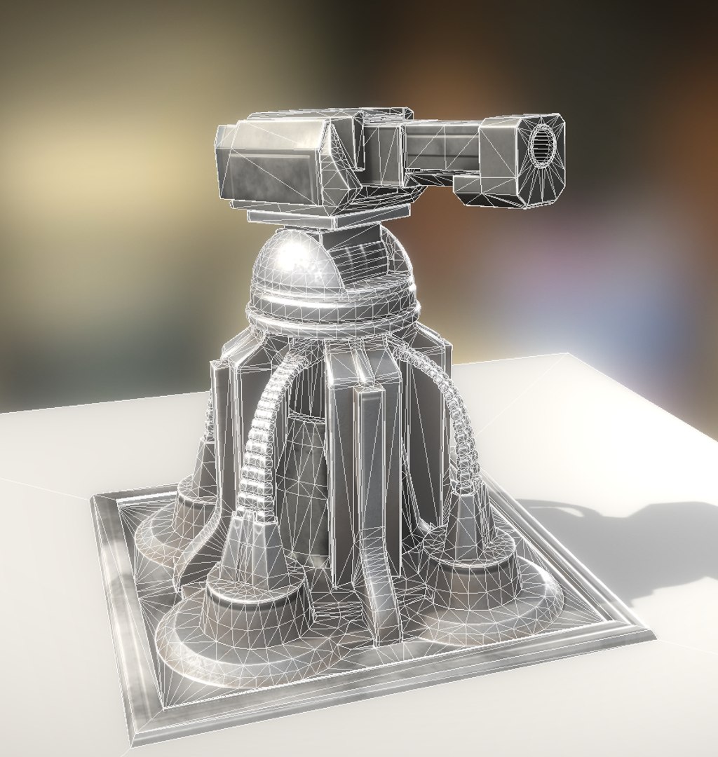 Heavy Gun Tower Animation 3d Model