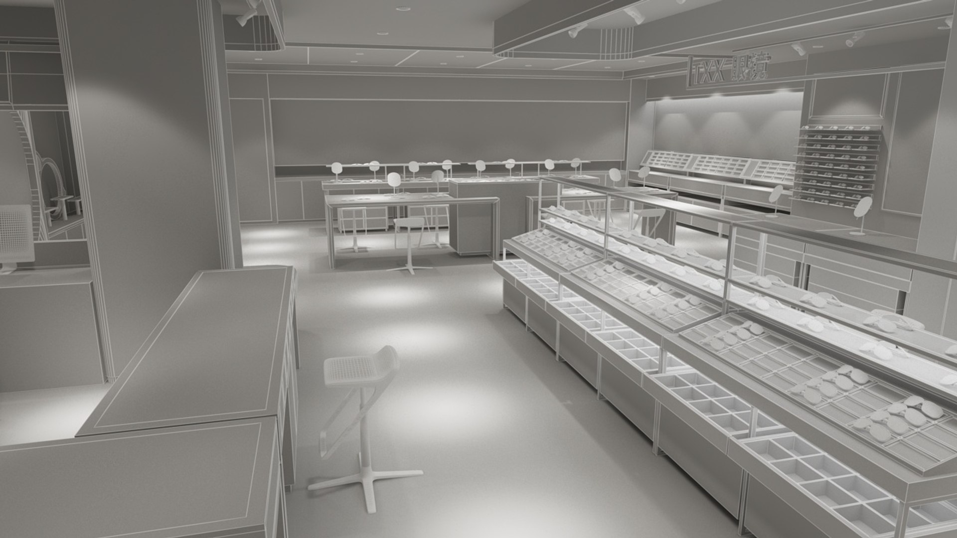 Optical Store Interior 3 3D model - TurboSquid 2128991