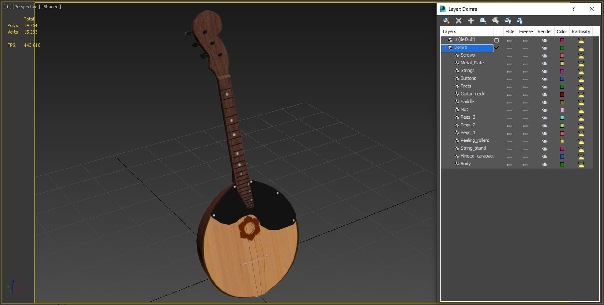 Domra Prima Three String 3D Model - TurboSquid 1725544