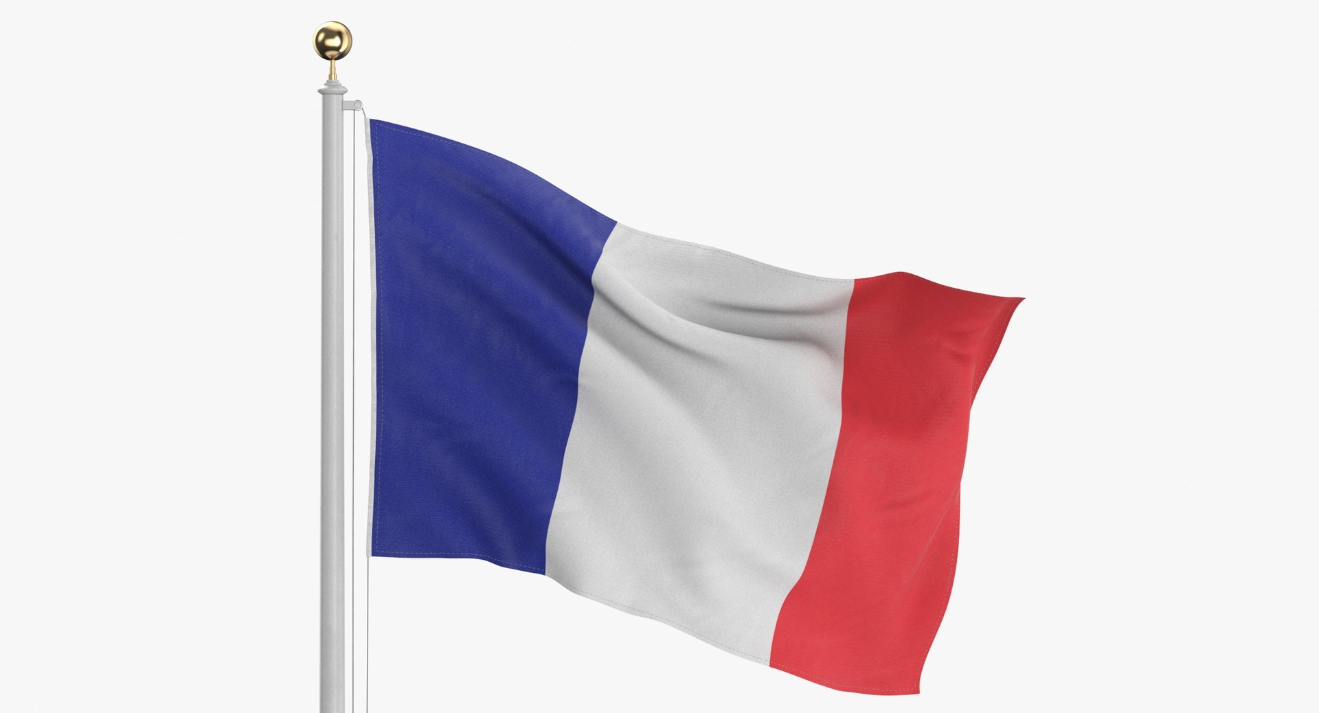 3D Flag Pole France Model - TurboSquid 1567916