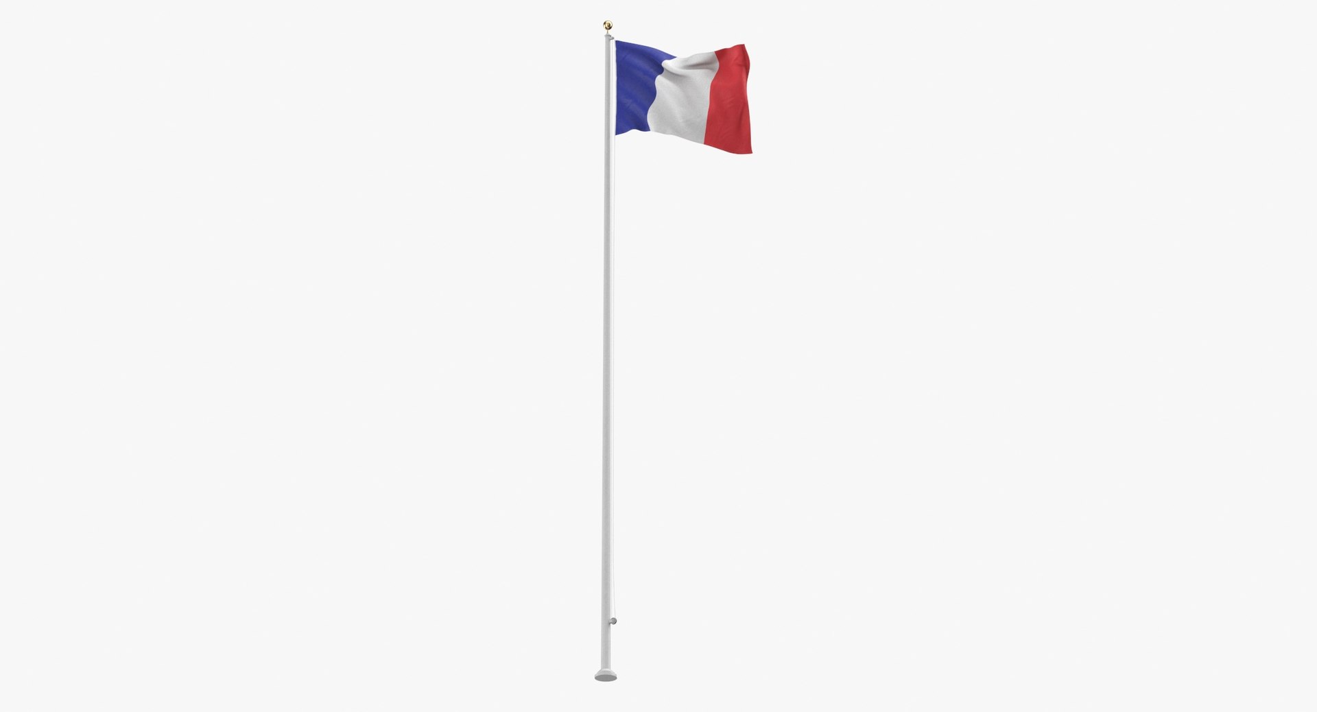 3D Flag Pole France Model - TurboSquid 1567916