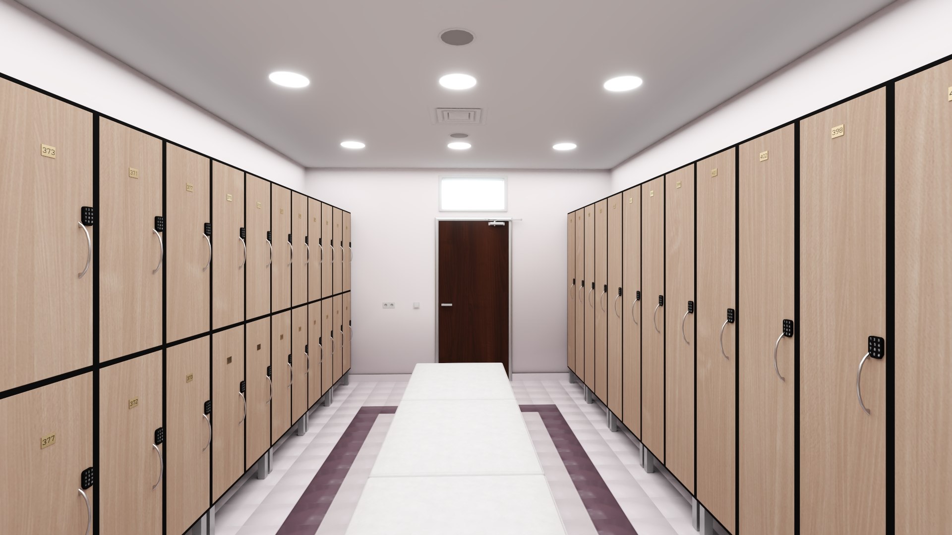 Modern Gym Locker Room Interior Model - TurboSquid 2247499