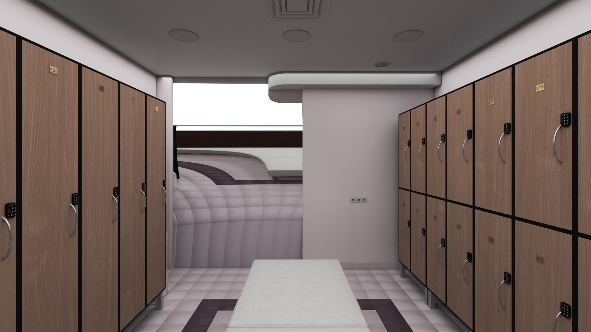 Modern Gym Locker Room Interior Model - TurboSquid 2247499