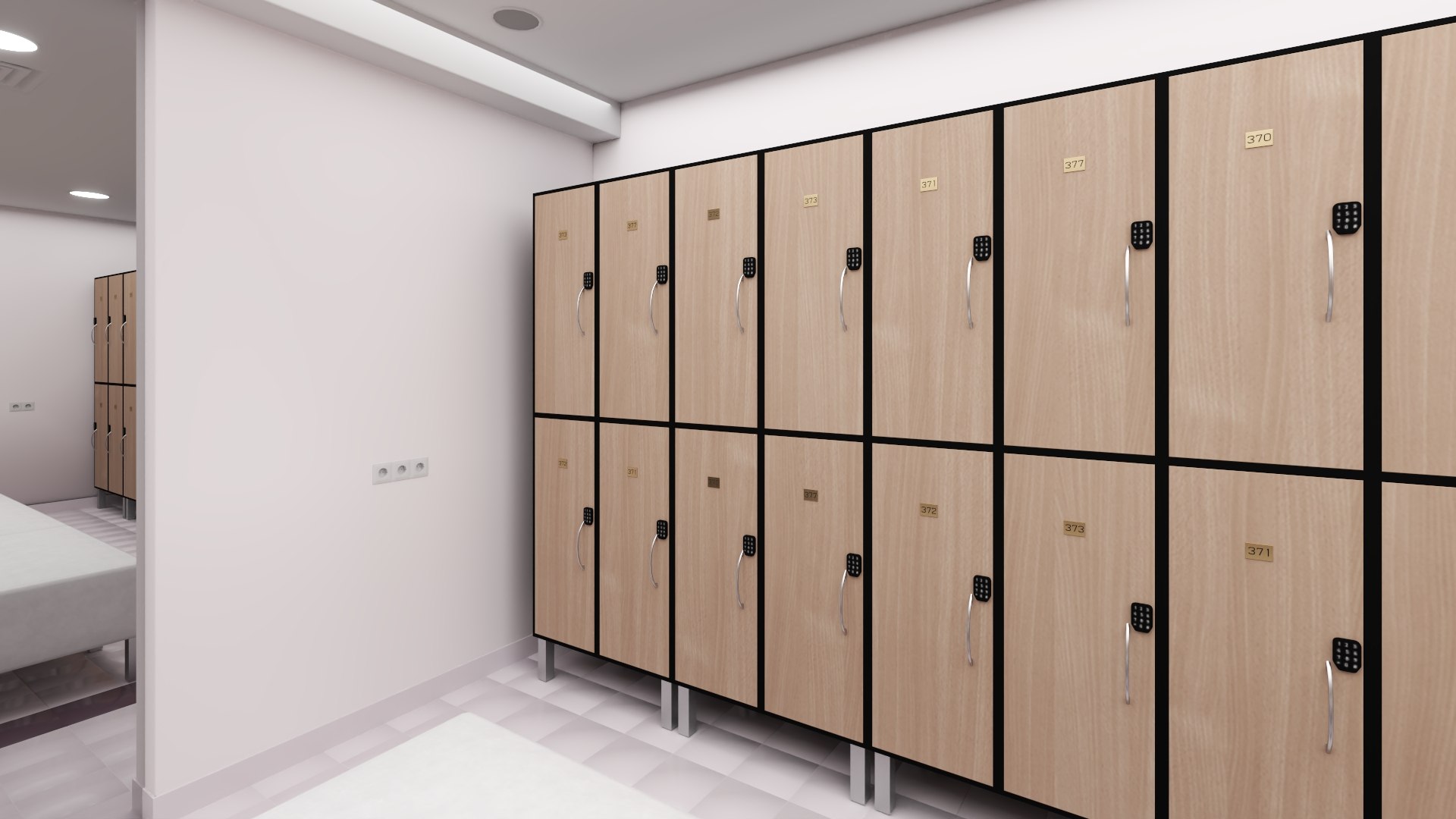 Modern Gym Locker Room Interior Model - TurboSquid 2247499