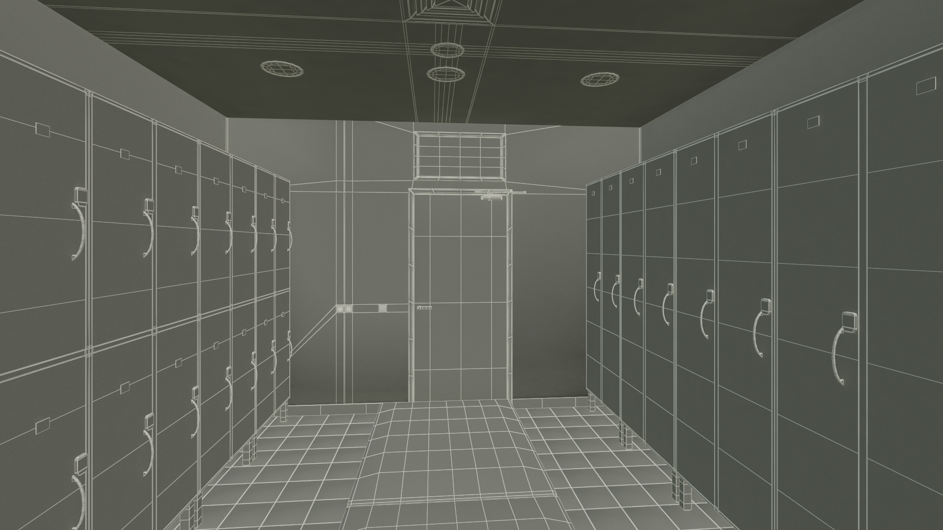 Modern Gym Locker Room Interior Model - TurboSquid 2247499