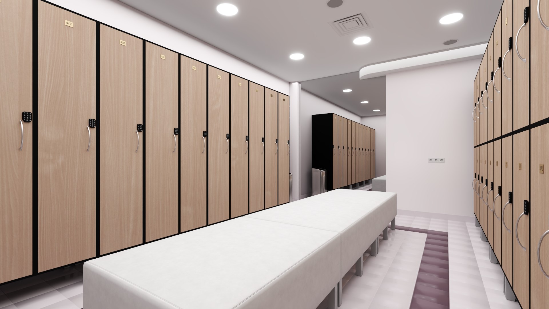 Modern Gym Locker Room Interior Model - TurboSquid 2247499