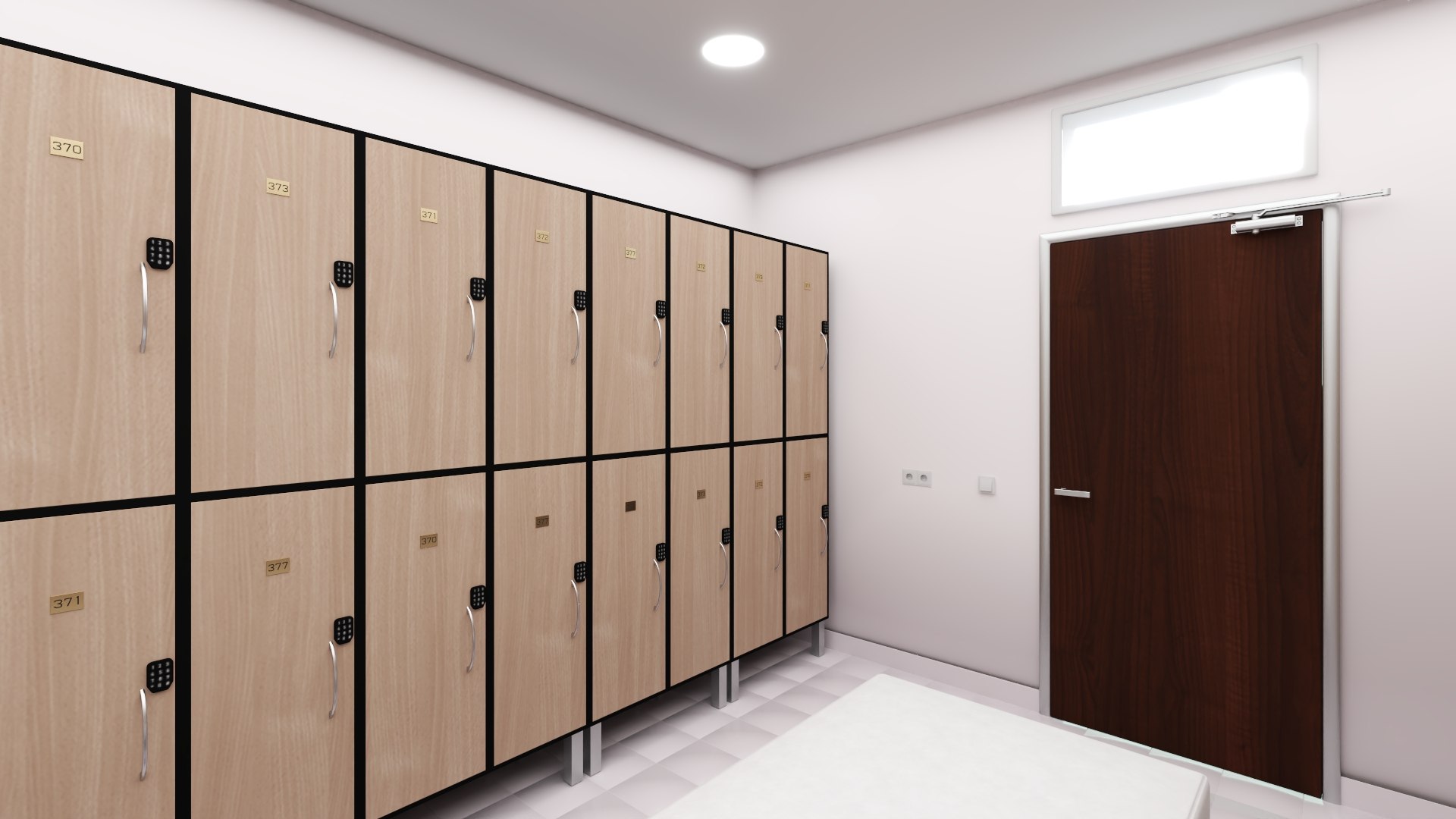 Modern Gym Locker Room Interior Model - TurboSquid 2247499