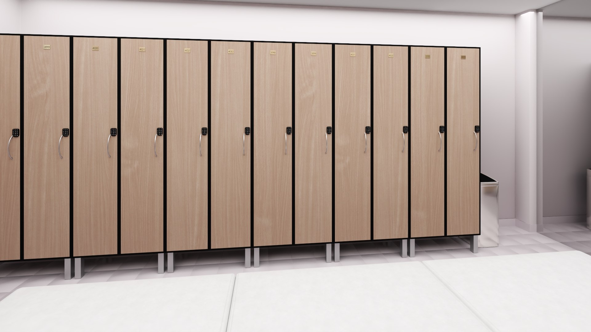 Modern Gym Locker Room Interior Model - TurboSquid 2247499