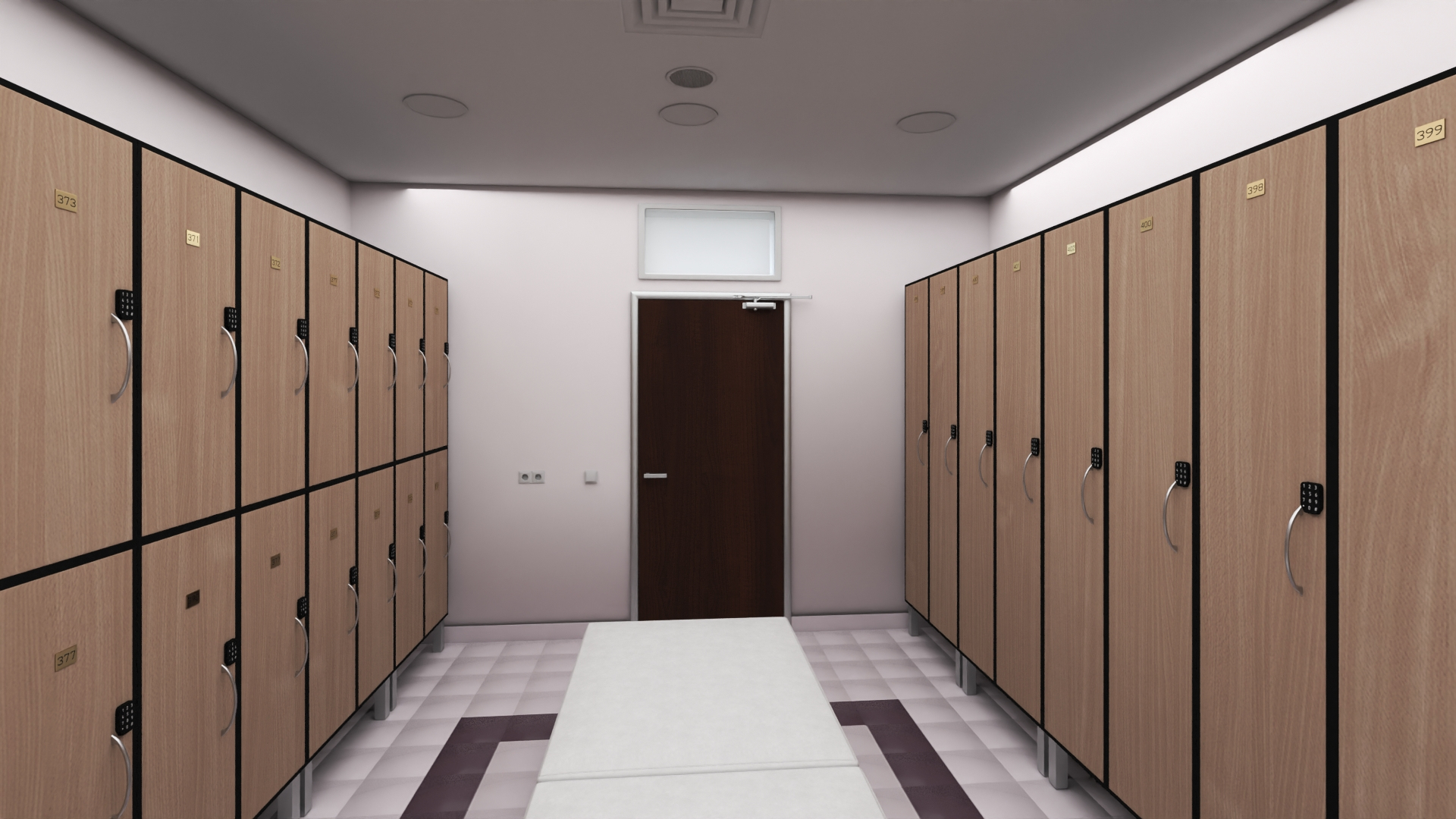 Modern Gym Locker Room Interior Model - TurboSquid 2247499