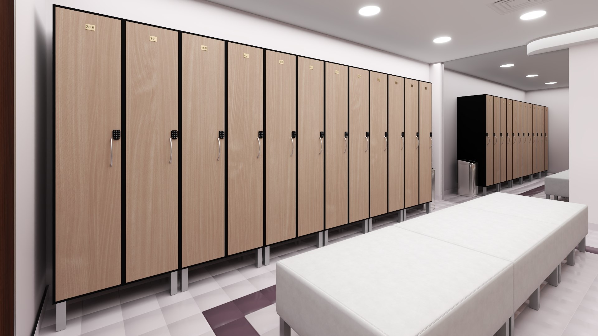 Modern Gym Locker Room Interior Model - TurboSquid 2247499