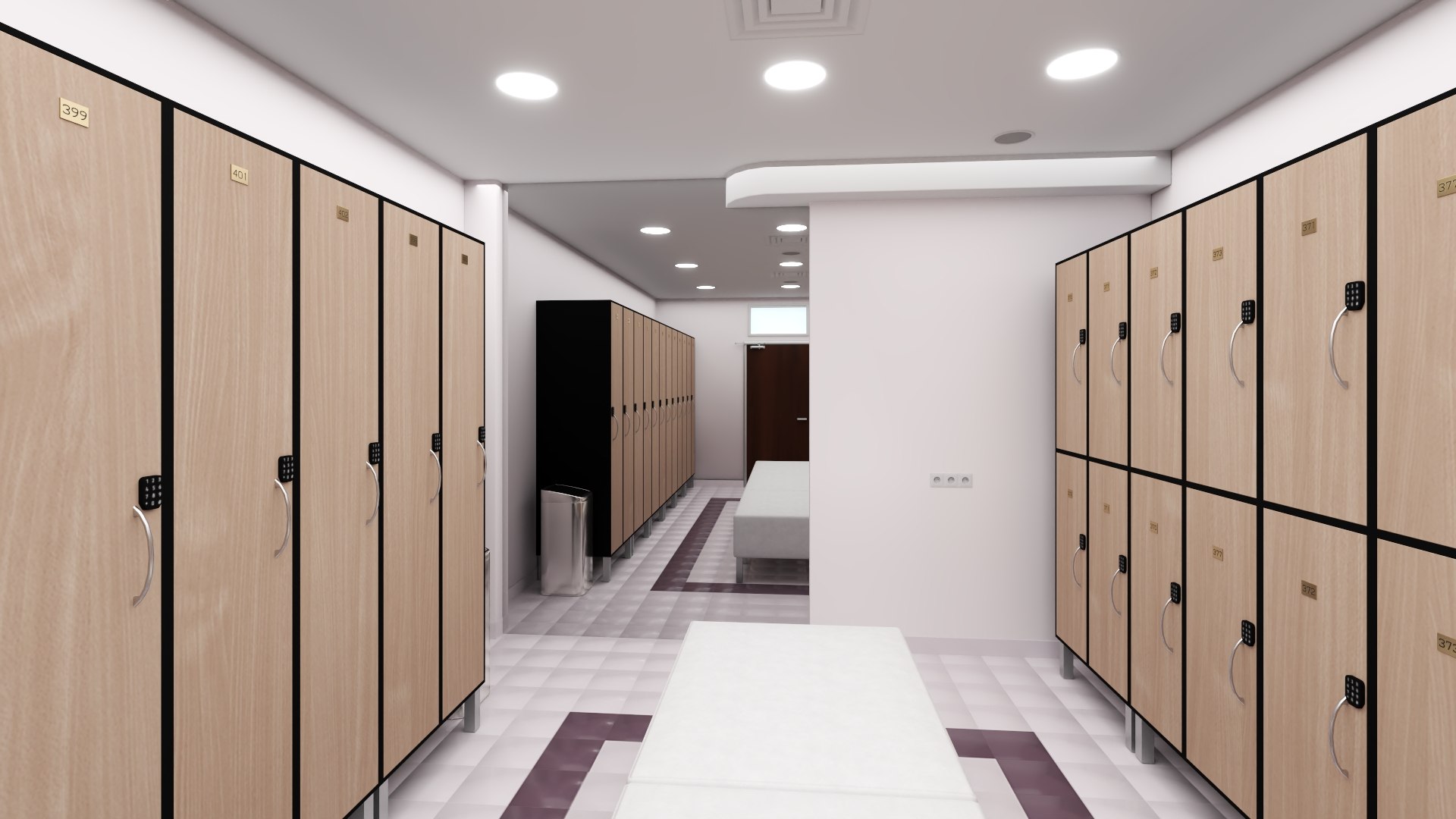 Modern Gym Locker Room Interior Model - TurboSquid 2247499