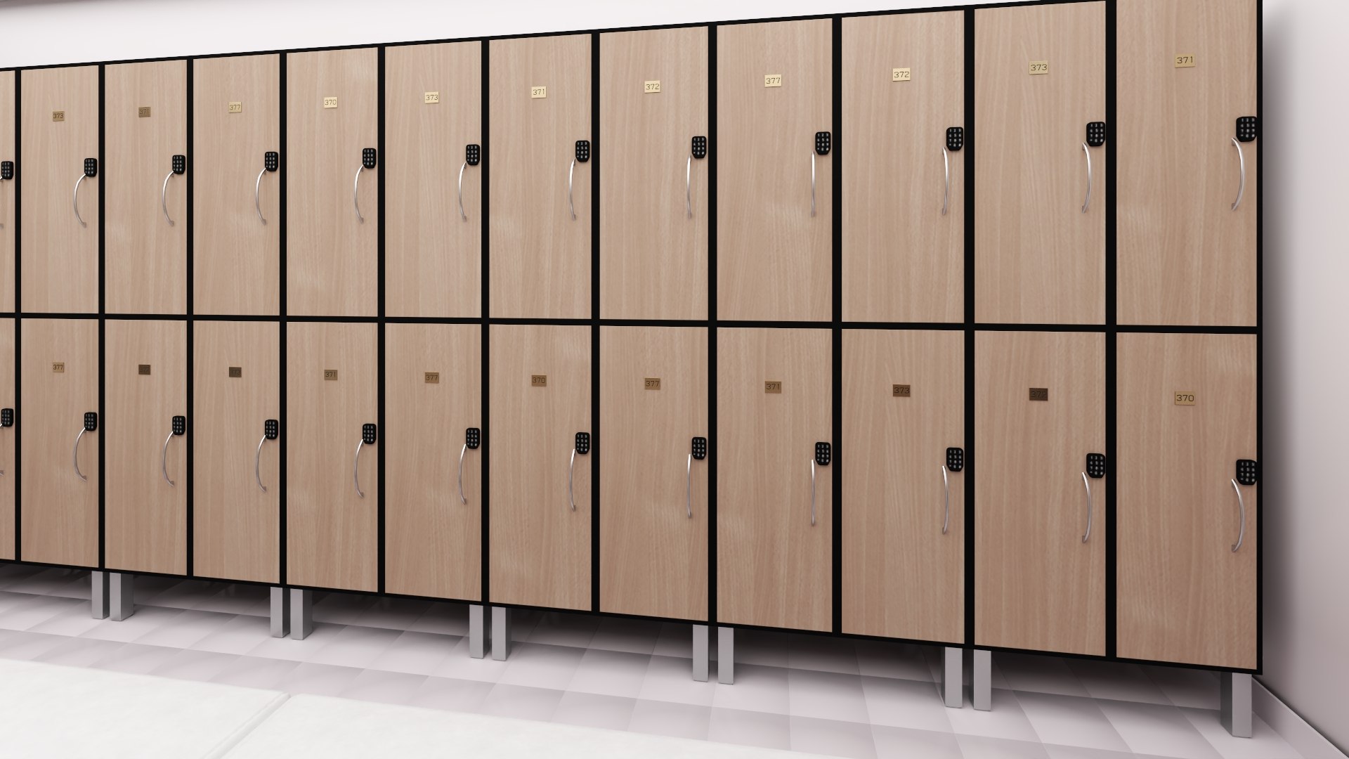 Modern Gym Locker Room Interior Model - TurboSquid 2247499
