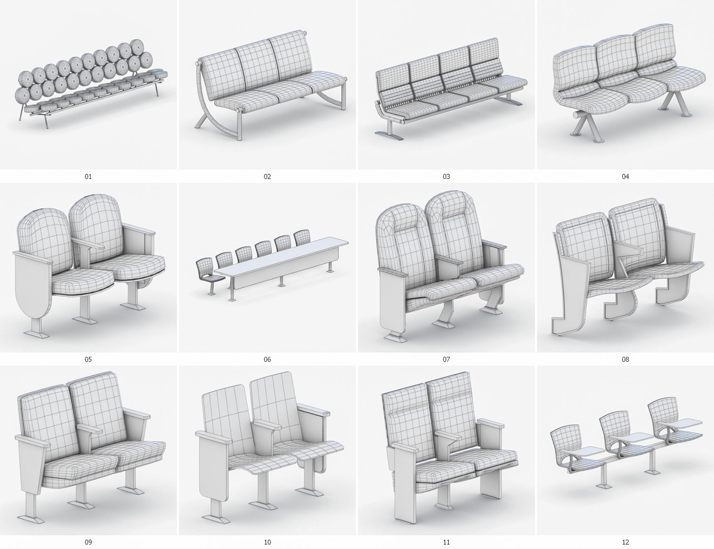 Airport Seating - 20 Model - TurboSquid 1219404