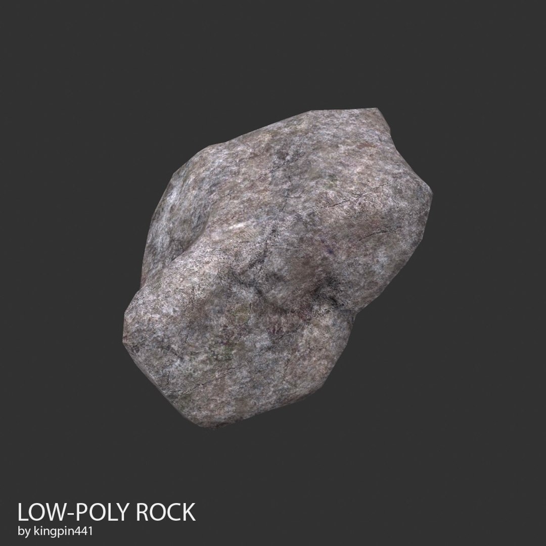 low-poly rock 3d model