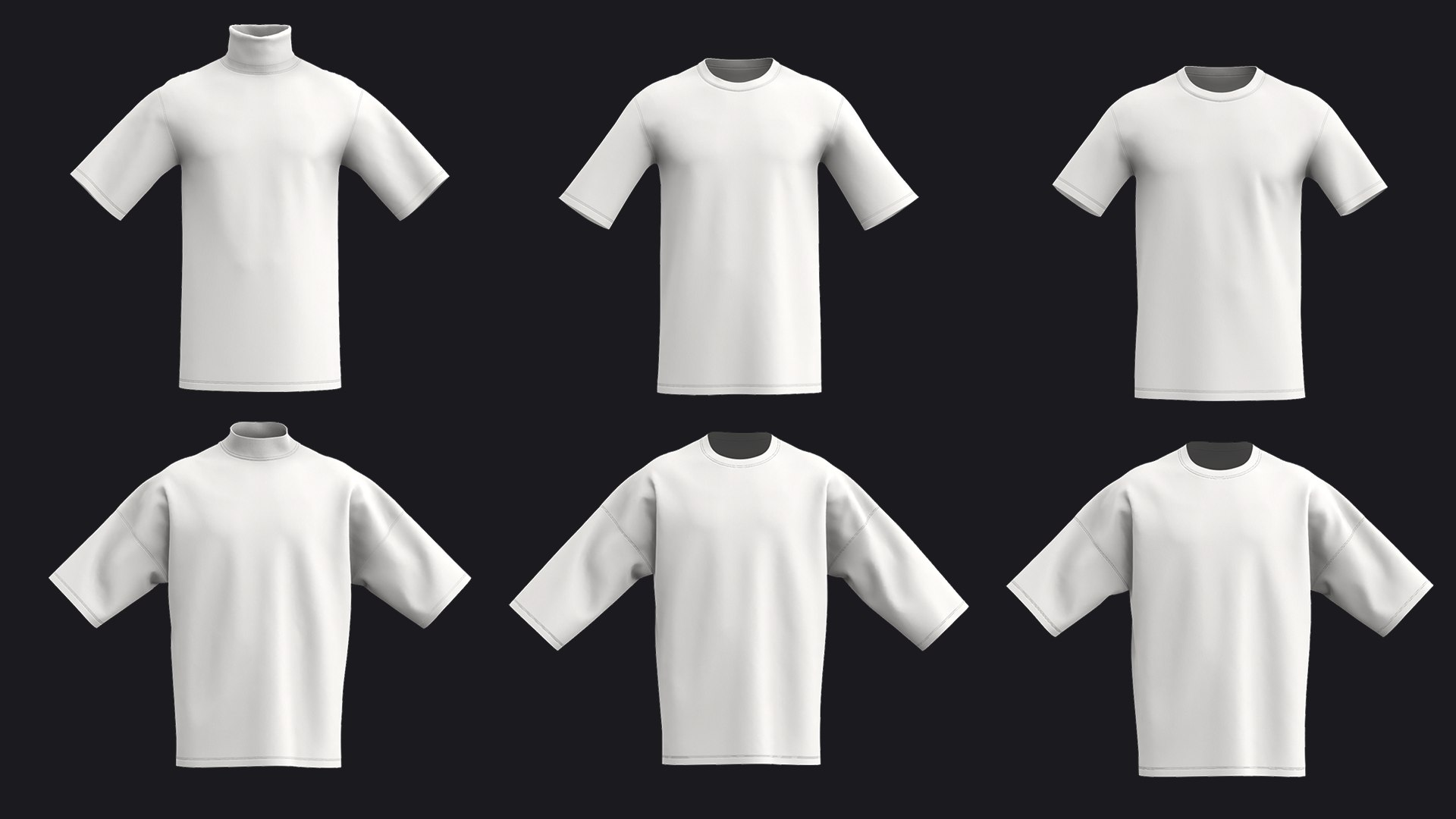 Streetwear Fit Basic T-shirts MD CLO 3D .zprj Project Files 3D ...