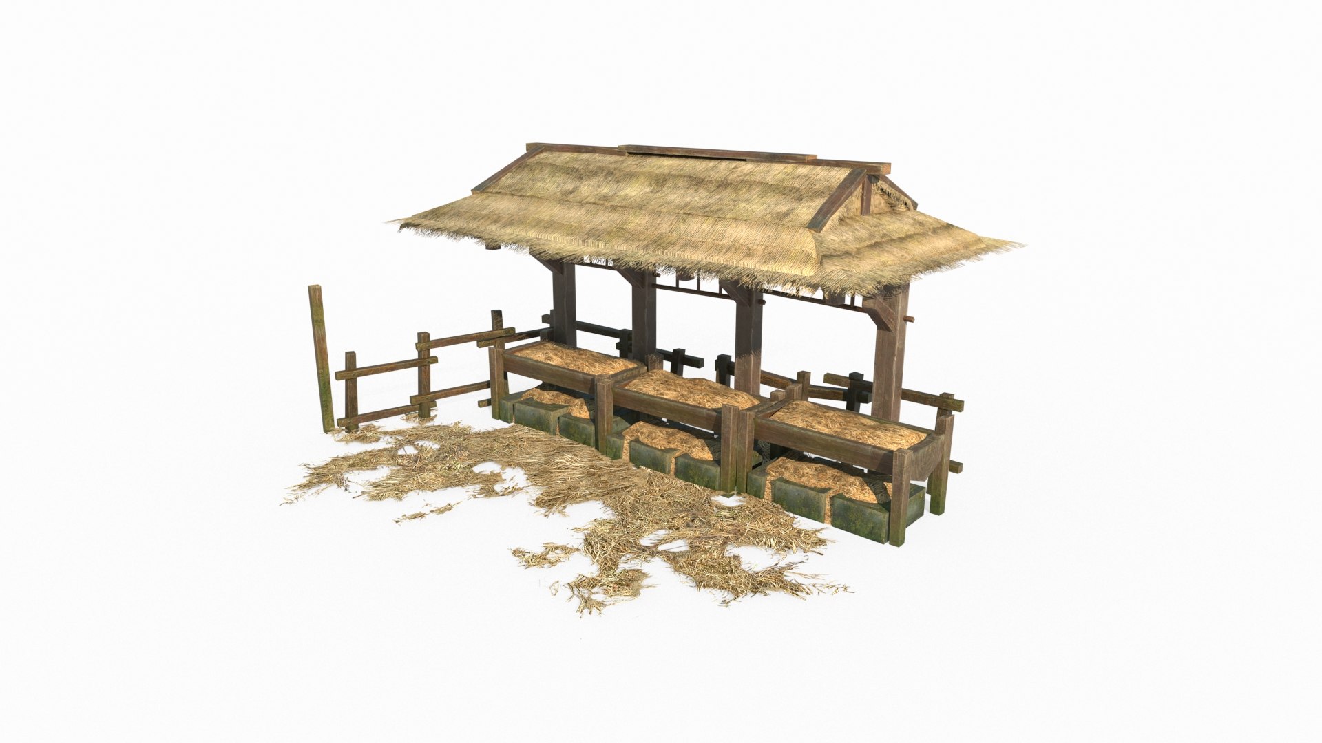 Ancient Asian Architecture Small Horse Stables 3D model - TurboSquid ...