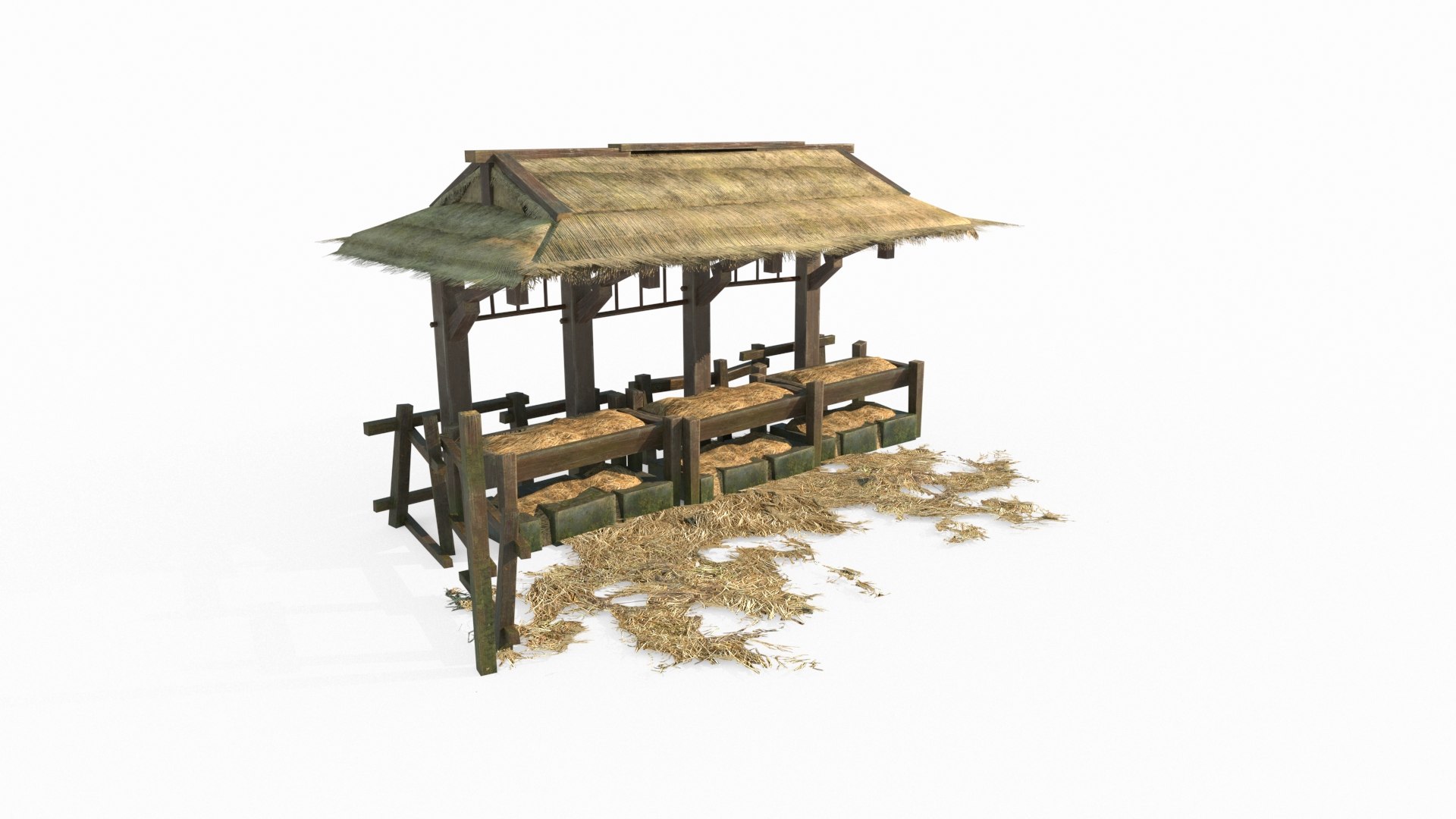 Ancient Asian Architecture Small Horse Stables 3D model - TurboSquid ...