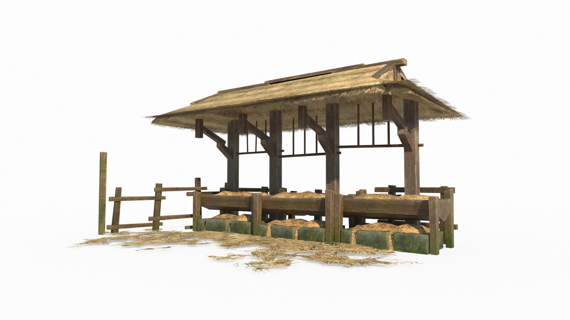 Ancient Asian Architecture Small Horse Stables 3D model - TurboSquid ...