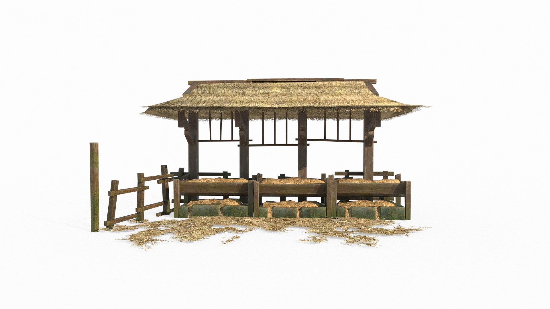 Ancient Asian Architecture Small Horse Stables 3D model - TurboSquid ...