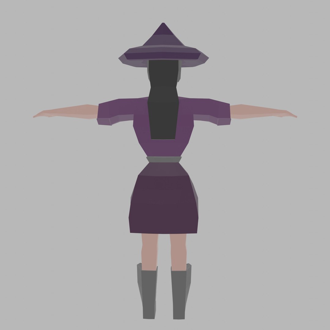 3D Model Low Poly Wizard Girl Rigged 10 - TurboSquid 2171675