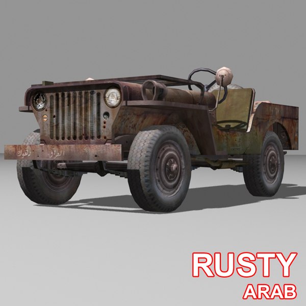 3d model rusty suv arab jeep willys