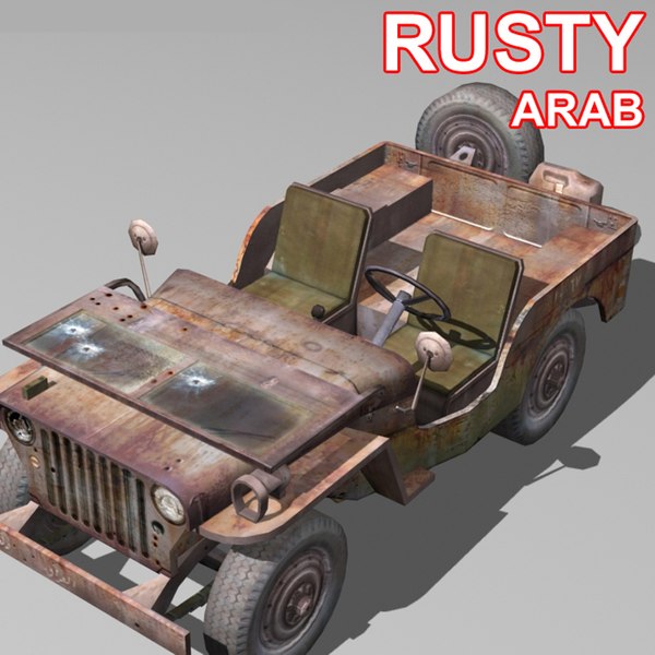 3d model rusty suv arab jeep willys