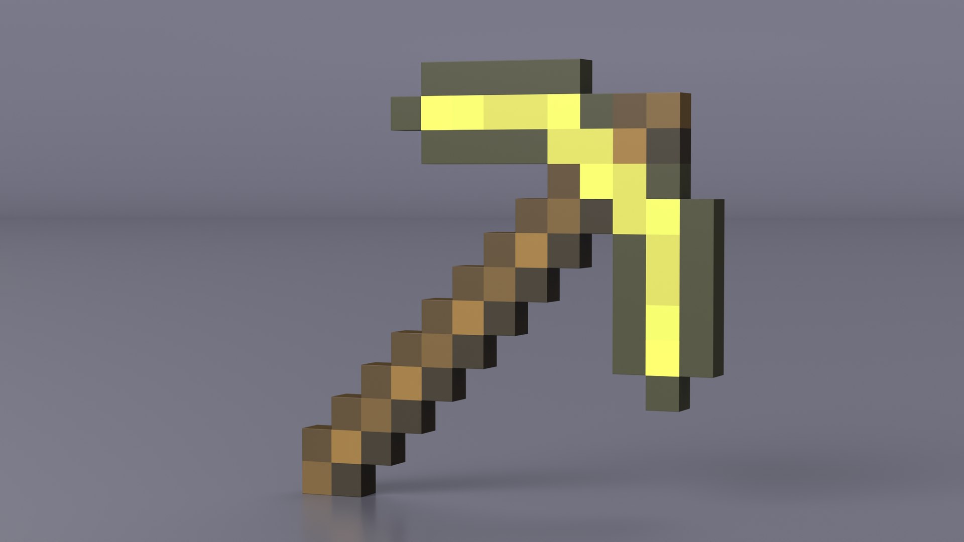 Minecraft Golden Pickaxe Model - TurboSquid 2292858