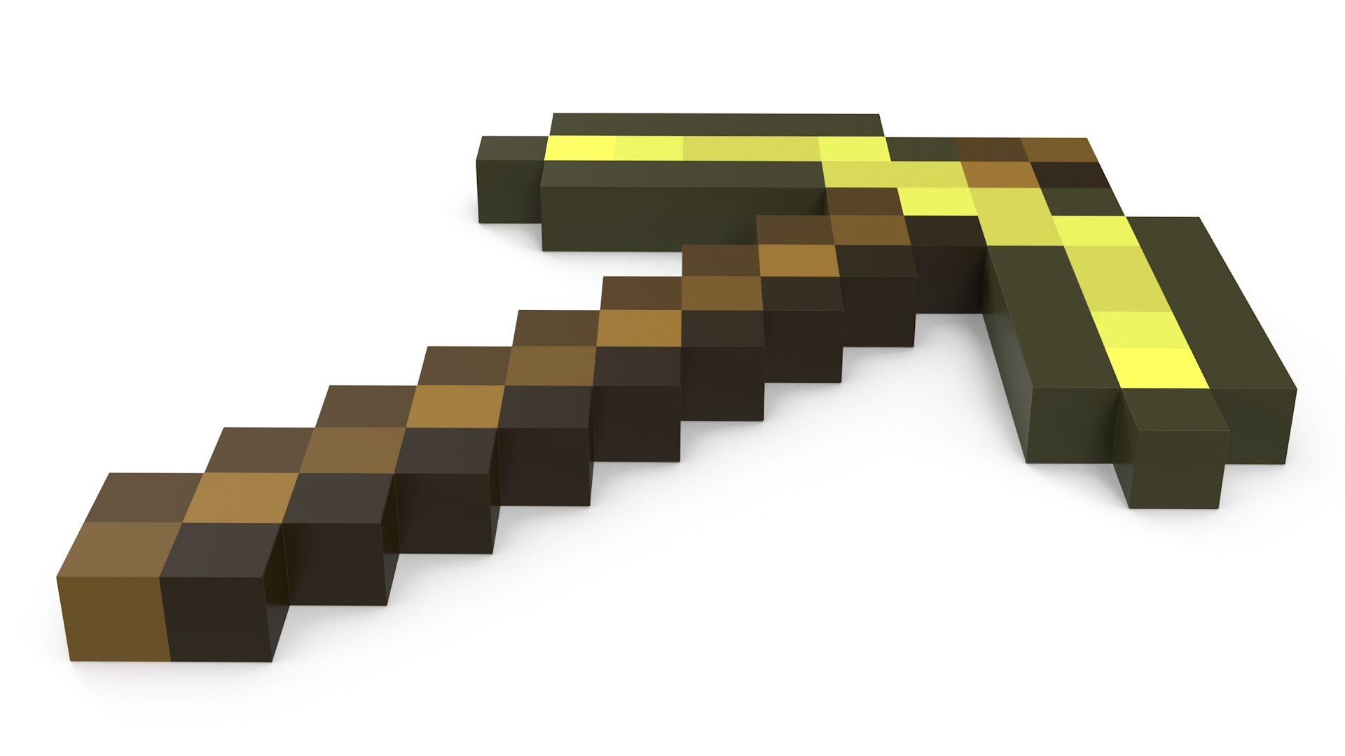 Minecraft Golden Pickaxe Model - TurboSquid 2292858