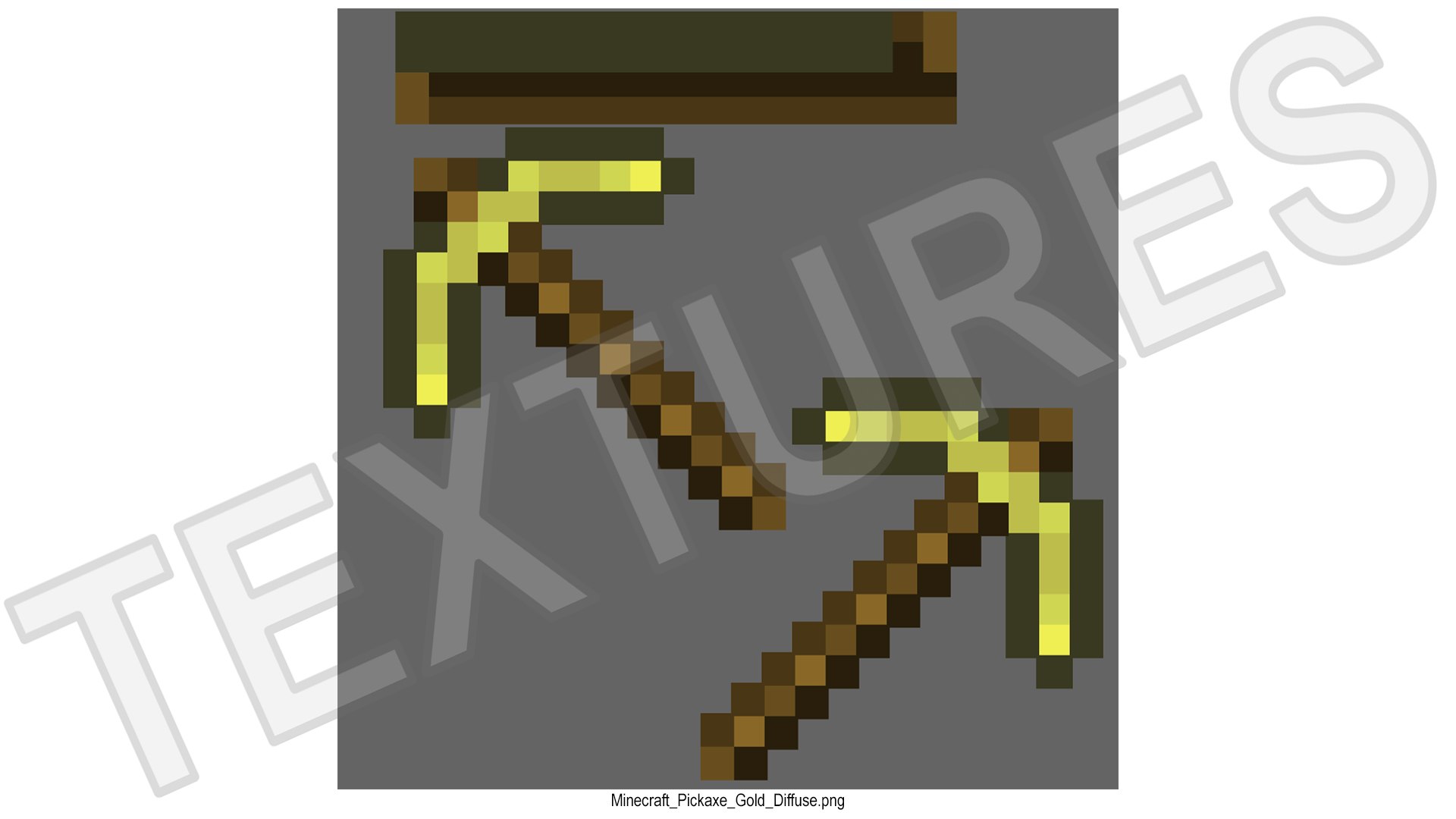 Minecraft Golden Pickaxe Model - TurboSquid 2292858