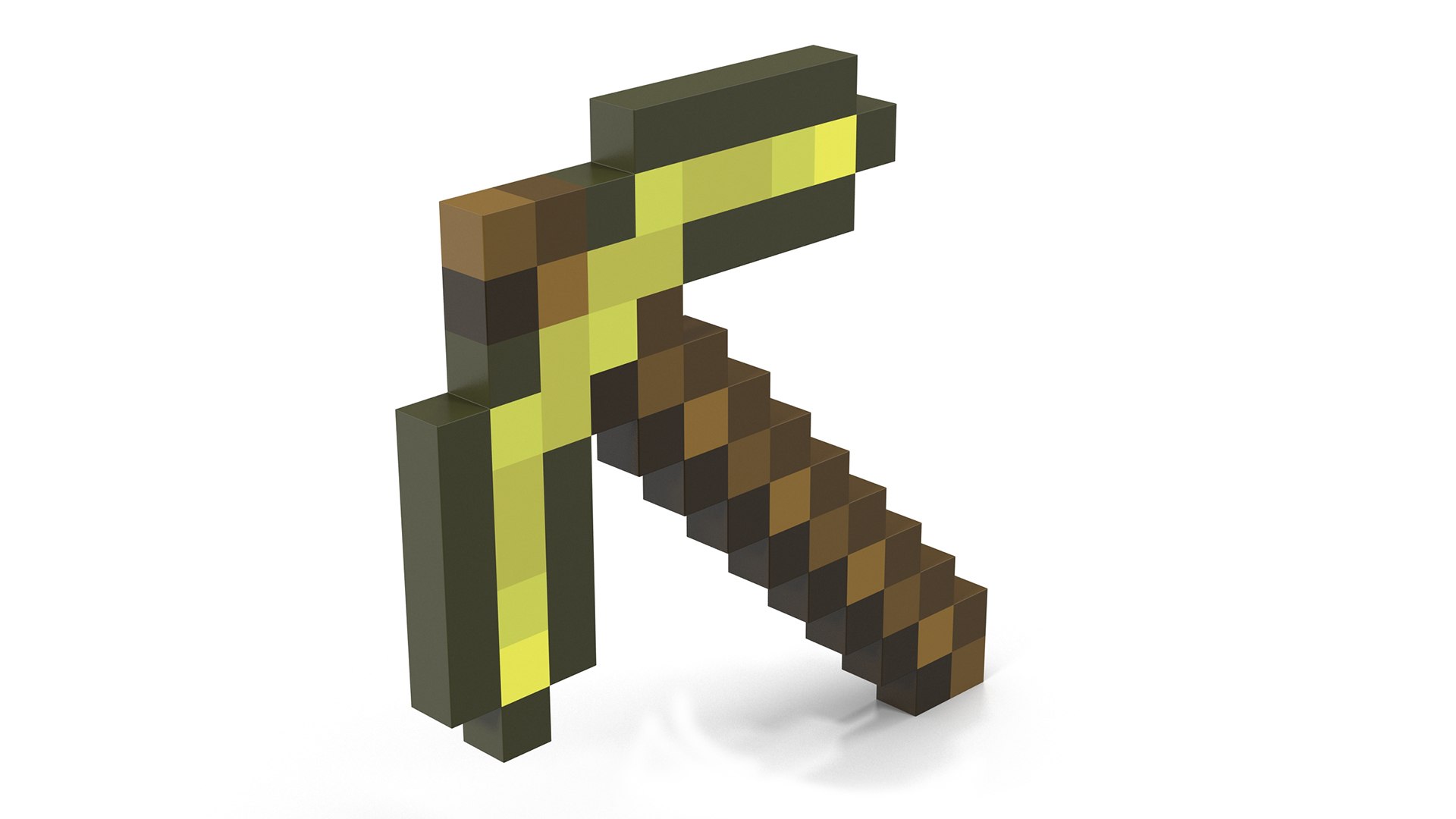 Minecraft Golden Pickaxe Model - TurboSquid 2292858