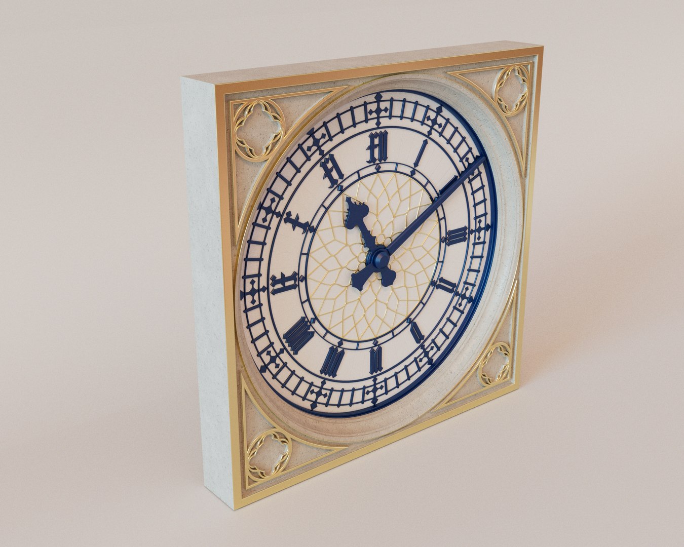 Gold Tower Clock 3D Model - TurboSquid 1914564