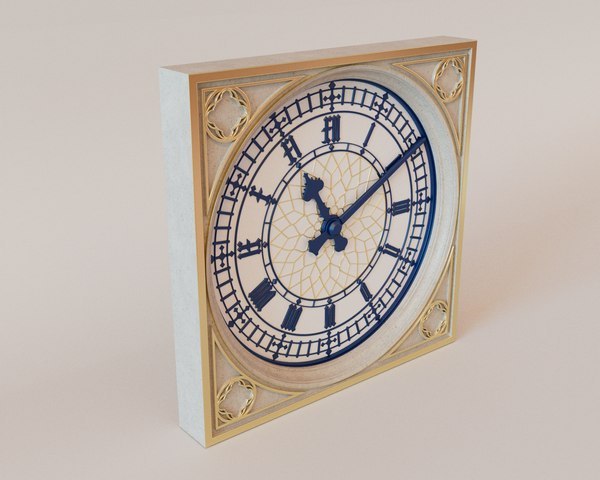 Gold Tower Clock 3D model - TurboSquid 1914564