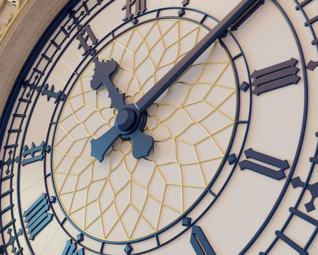 Gold Tower Clock 3D Model - TurboSquid 1914564