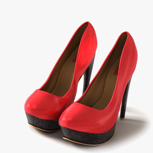 3d designer heel shoes fashion model